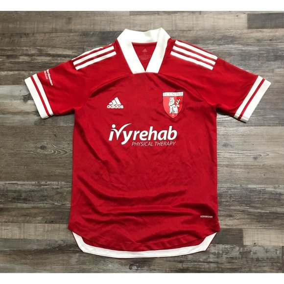 adidas | Shirts | Adidas Fc United Ivyrehab 38 Mens Small Red Soccer ...